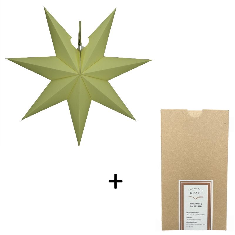 Annaberger Fensterstern Nr.14 (43cm) gelb + Beleuchtungsset Original ...